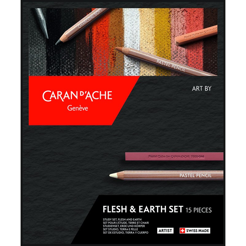 Набор с карандашами и пастелью "Flesh & Earth" Caran d’Ache, 15предм ...